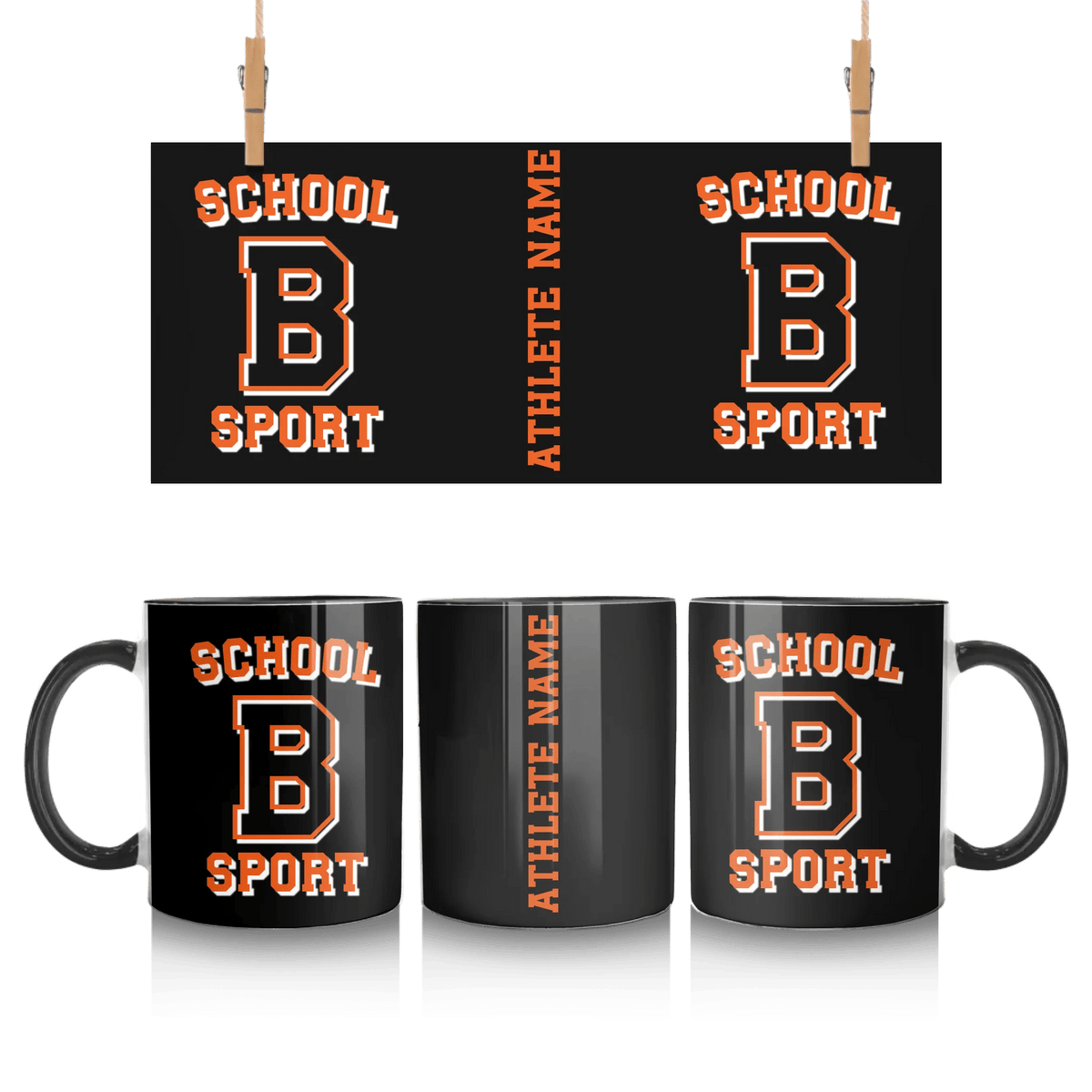 Custom School Spirit Mug With School, Initial & Sport Name With ...